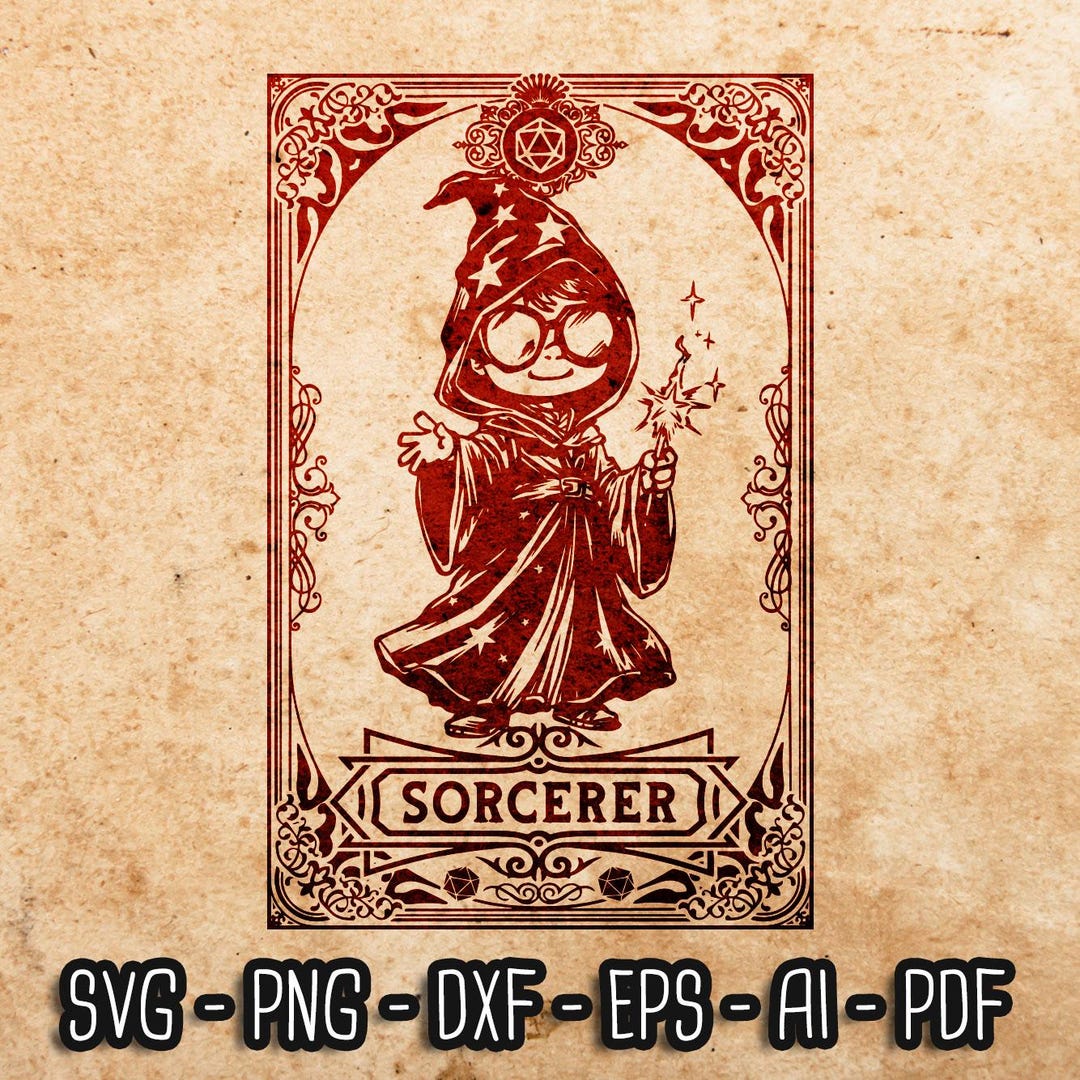 Sorcerer Tarot Card SVG: Chibi RPG Character (digital Download) - Etsy