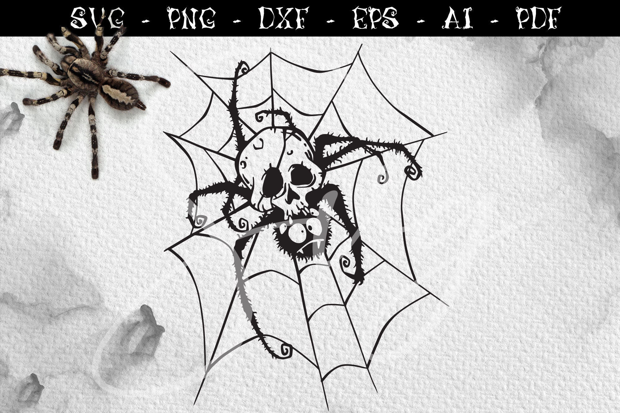 Spider SVG Creepy Spider Skull Goth Svg Halloween Party - Etsy