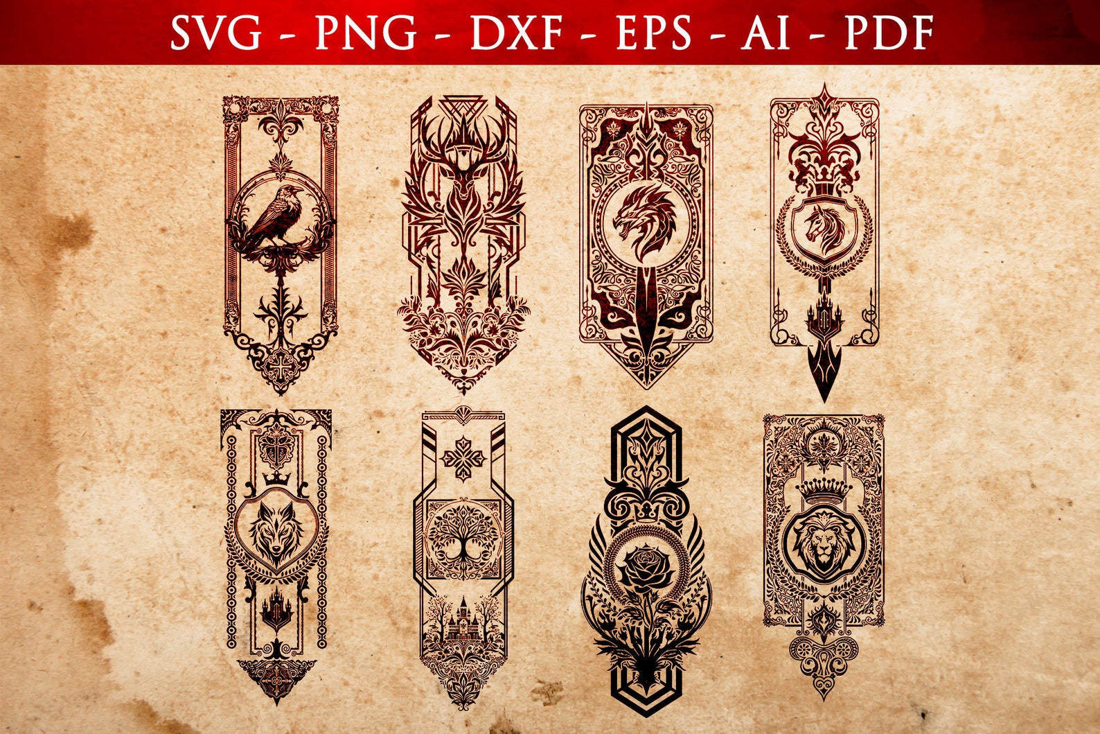 RPG Medieval Banner BUNDLE, Flag SVG, Fantasy Tapestry Svg, Wizard ...