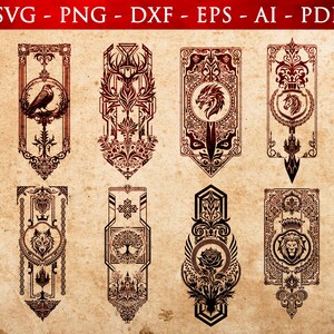 RPG Medieval Banner BUNDLE, Flag SVG, Fantasy Tapestry Svg, Wizard ...