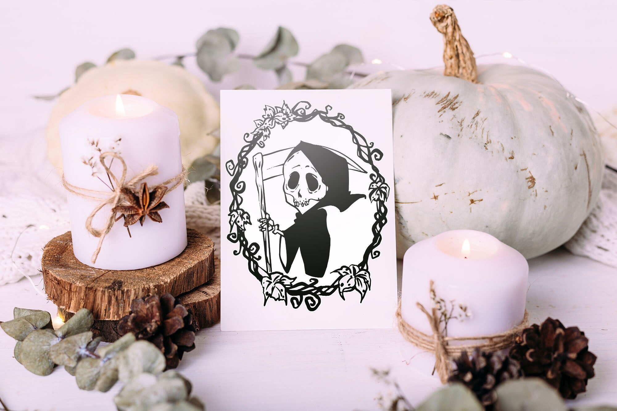 Cute Grim Reaper Death SVG Gothic Svg Halloween Clipart - Etsy Australia