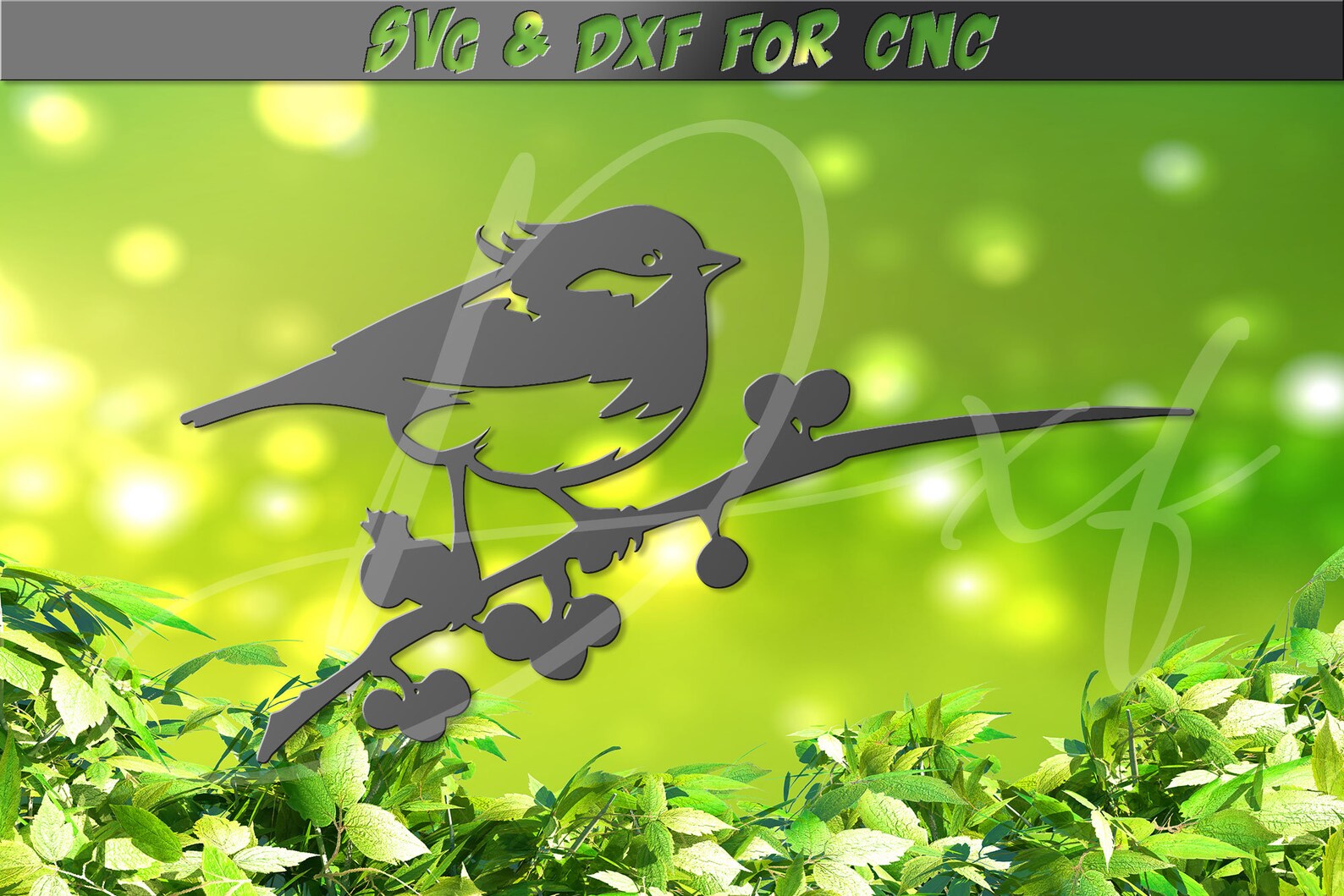 Crested Tit Tree Spike DXF and SVG Bird on Branche Svg Bird | Etsy