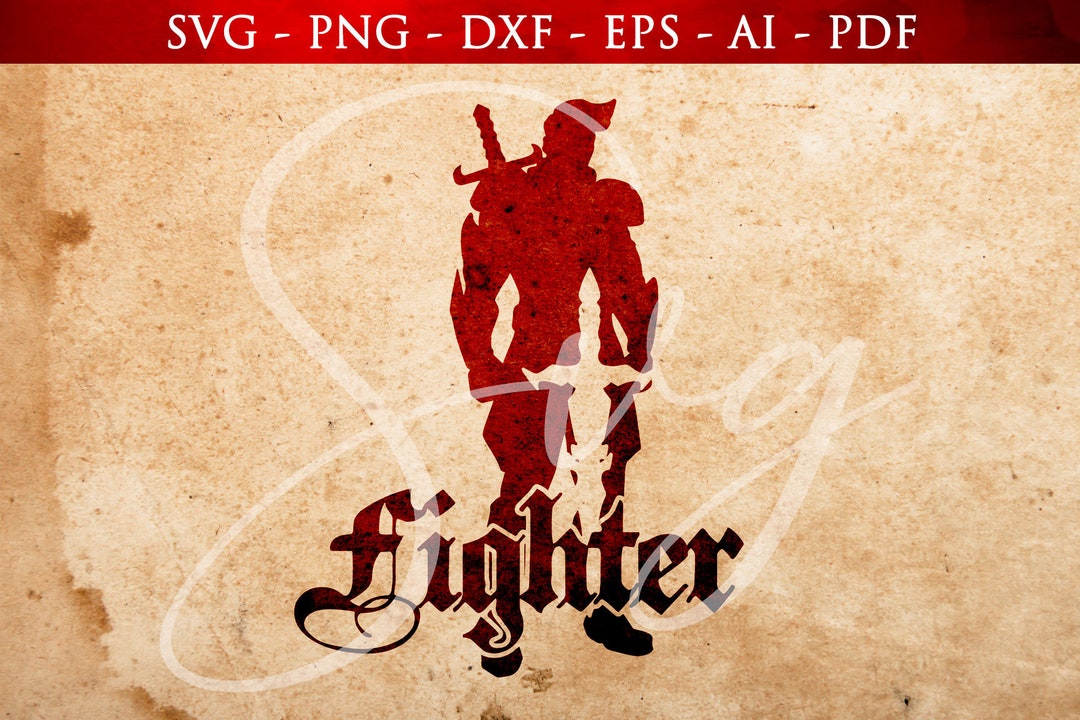 RPG Fighter Silhouette Svg: D20 Knight - Cricut & Silhouette Cut Files ...