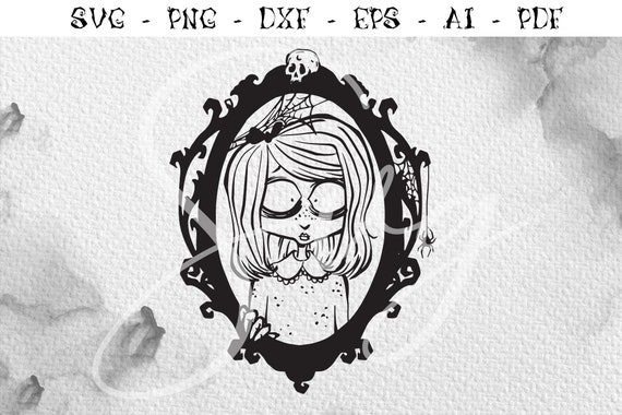 Gothic Svg Creepy Girl Portrait SVG Spooky Skull Goth | Etsy