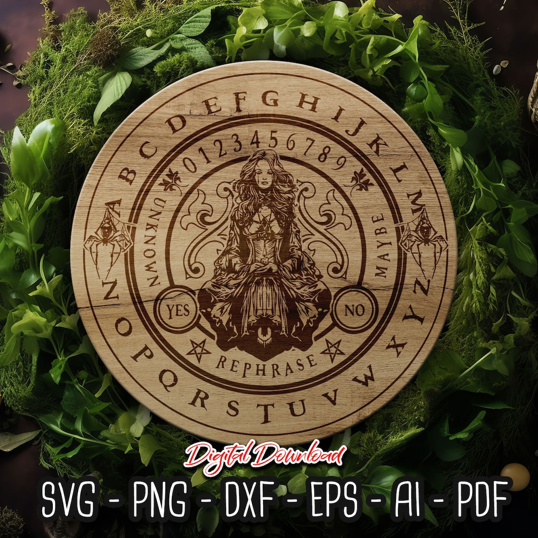 Pendulum Board Crying Girl SVG, Dowsing Divination Message Board ...