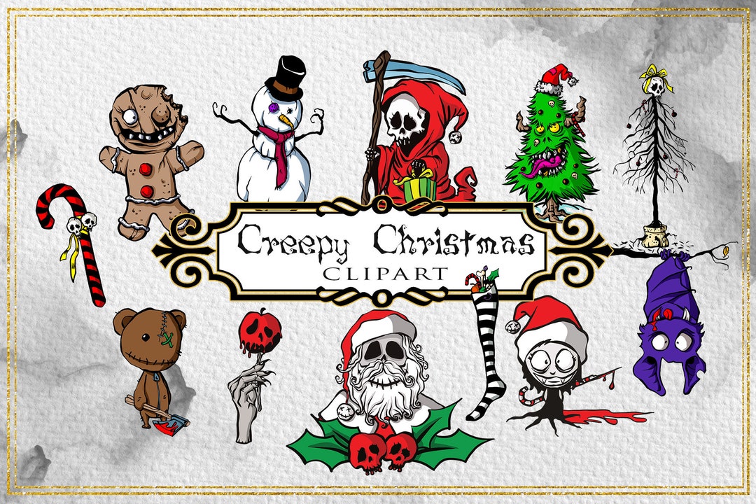 Creepy Christmas Clipart: Spooky Goth Xmas PNG (digital Files) - Etsy