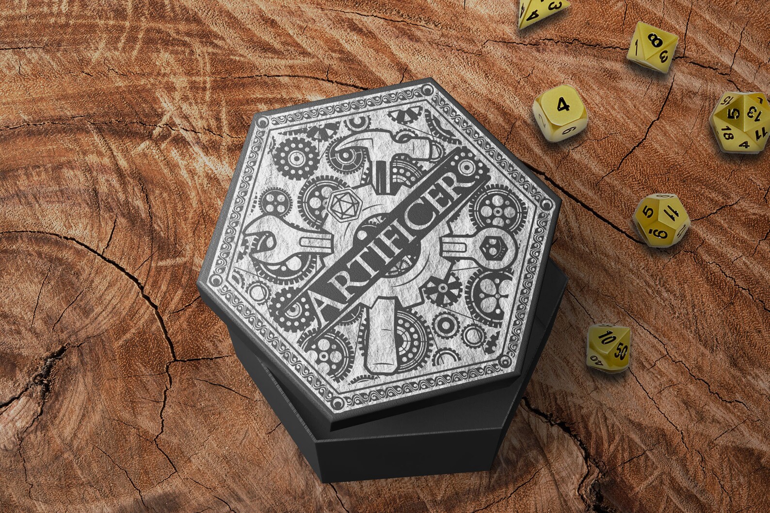RPG Artificer Svg Hexagon Dice Box Design SVG Dice Set Box - Etsy