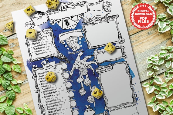 Rpg Board Game Character Sheets