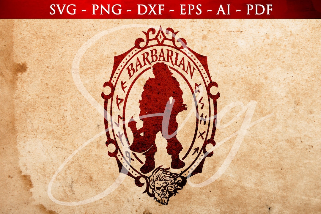 Barbarian SVG: RPG D20 Game Emblem (digital Download) - Etsy