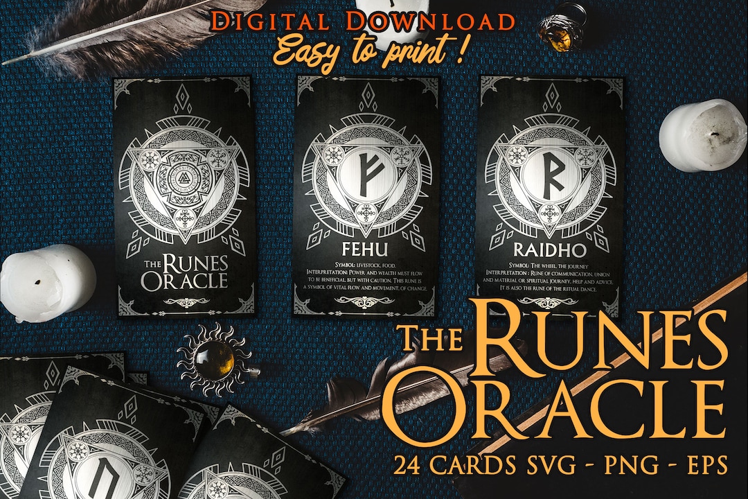 Runes Oracle Cards SVG, Elder Futhark Runes, Runes Svg, Celtic Cards ...