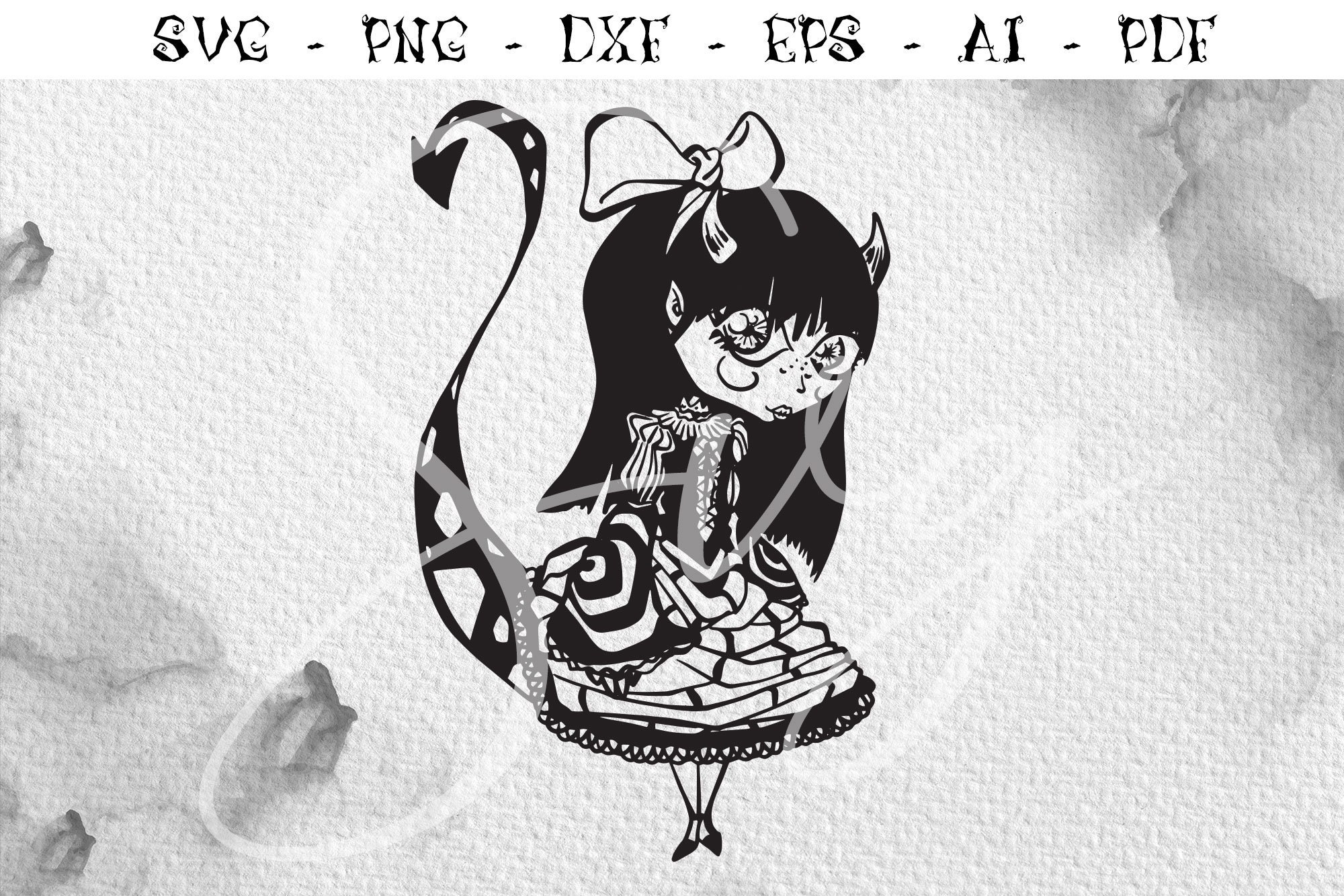 Gothic Svg Devil Girl SVG Creepy Girl Svg Spooky Goth - Etsy