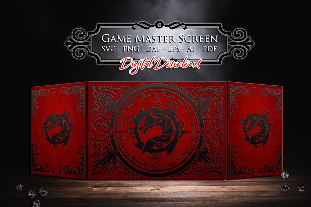 Game Master Screen Svg, Table Top Gaming Screen Cut File, Rpg Games Svg ...