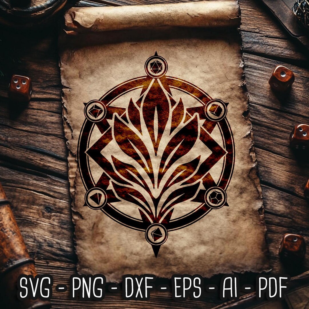 Druid Magic Circle Emblem SVG, D20 Svg, RPG Polyhedral Dice Svg, Role ...