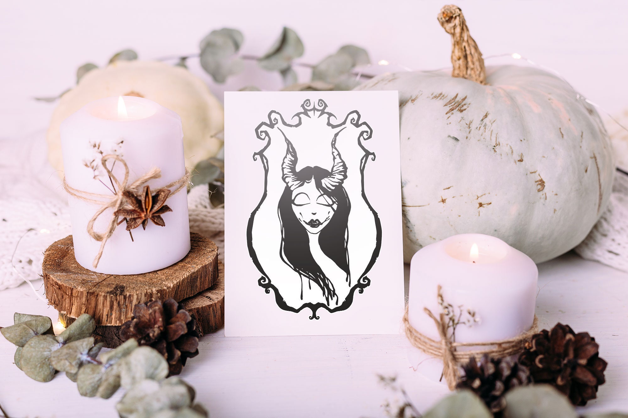 Goth Girl SVG Gothic Svg Antlers SVG Fantasy Clipart Horns - Etsy