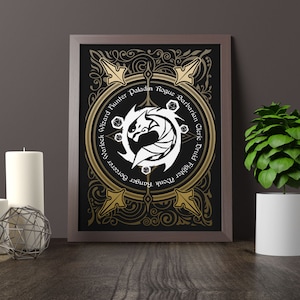 Set of 3 RPG Posters, Black & Gold, Gamer Art, Wall Art Print ...