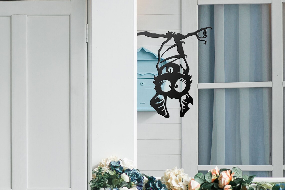 Funny Night Bat Tree Spike DXF and SVG Bird on Branche Svg | Etsy