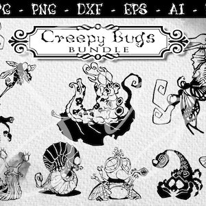 Creepy Bugs BUNDLE SVG, 20 Creepy Crawlies SVG Files, Goth Svg ...