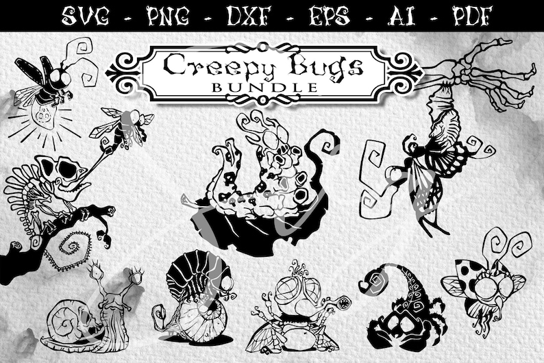 Creepy Bugs BUNDLE SVG 20 Creepy Crawlies SVG Files Goth - Etsy