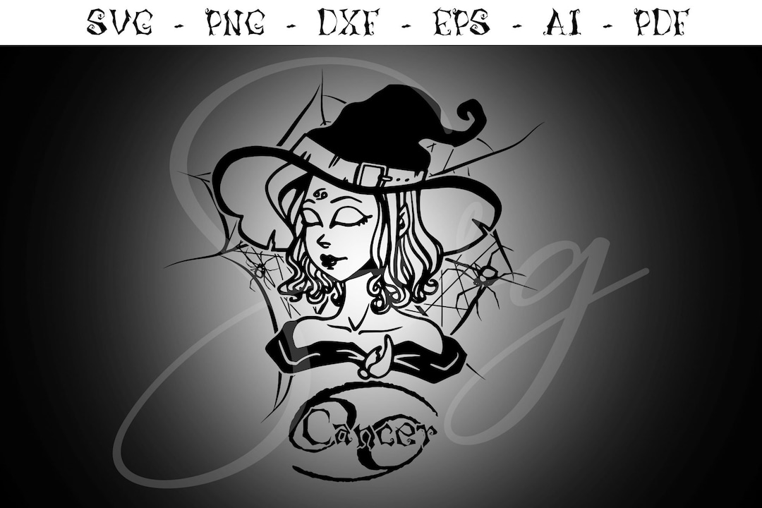 Cancer Witchy Zodiac Sign Svg, Astrology Signs Svg, Zodiac Symbols Svg ...