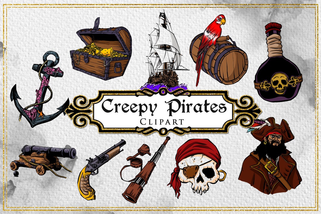 Creepy Pirates BUNDLE, Pirates Clipart, Pirate Ships Clipart, Pirate ...
