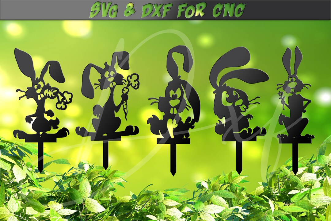 Funny Bunny Stakes SVG, Rabbit CNC, Easter Yard, Garden Decor, Funny ...