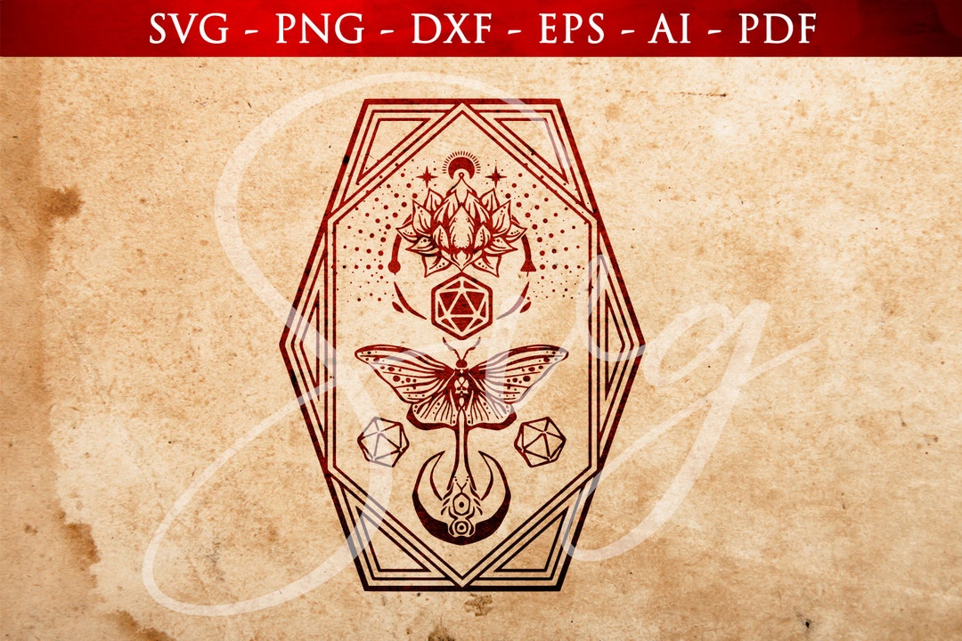 Mystical Moth RPG Spell Card SVG: Gothic D20 Icon (digital Download) - Etsy