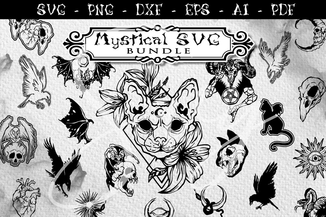 Mystical Svg BUNDLE, 22 Witch Craft Svg, Occult Symbols Satanic Spirit ...