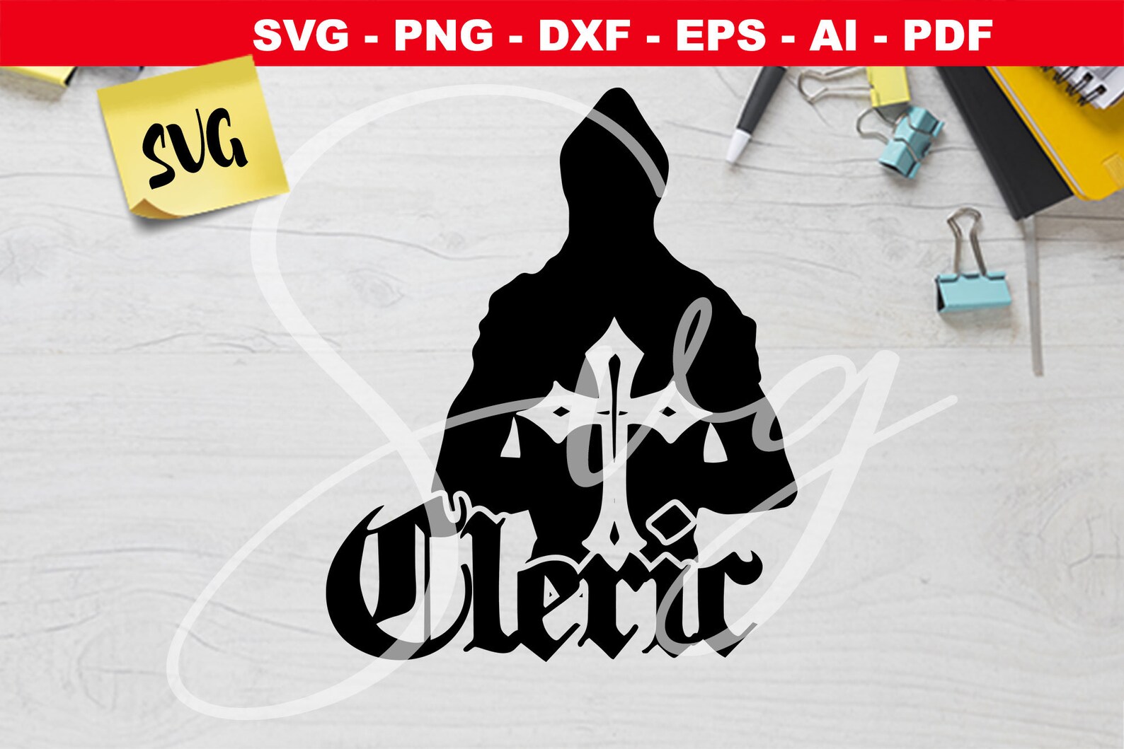 RPG Cleric Silhouette Svg RPG Class Emblem Svg RPG Svg D20 - Etsy