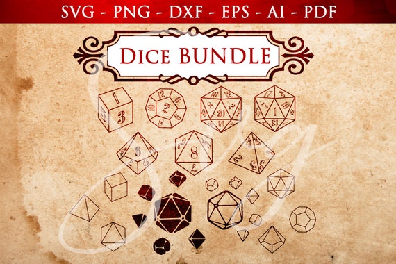 RPG Dice Bundle SVG D20 Polyhedral Dice Clip Art Rpg Games - Etsy