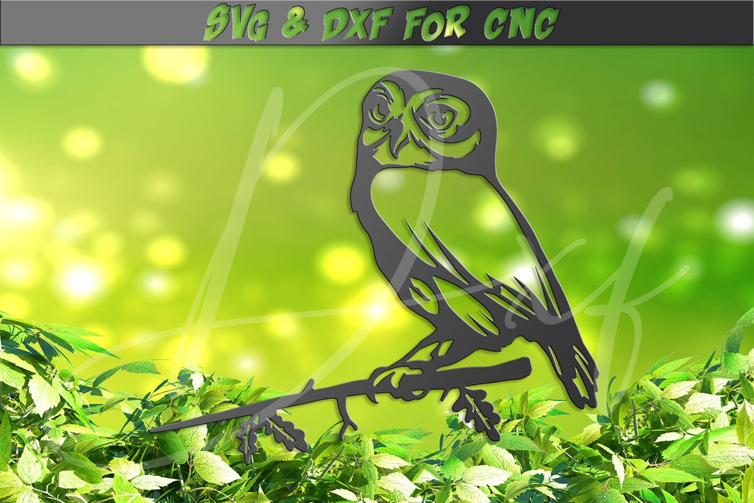 Owl Tree Spike SVG DXF: Bird Yard Sign, CNC Laser Cut File - Etsy