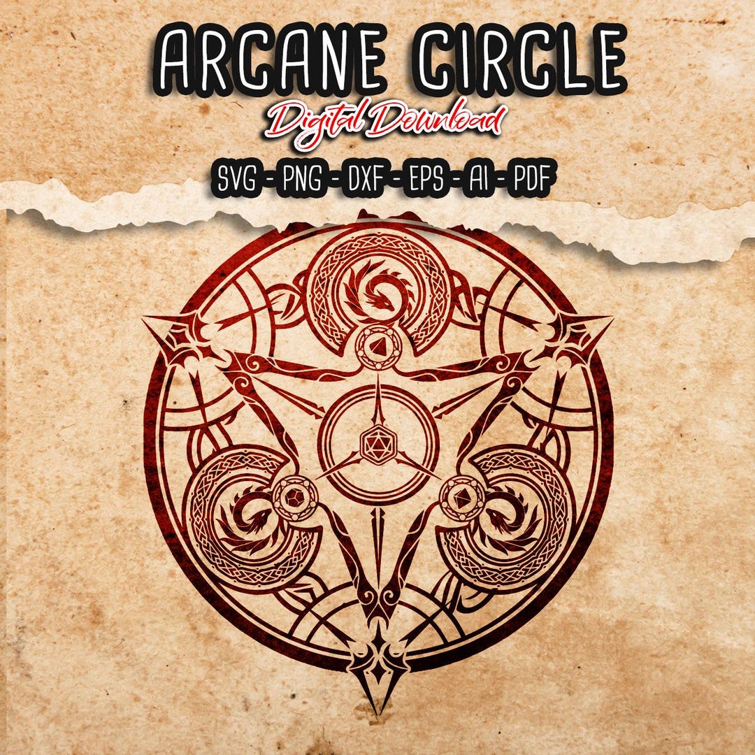 Arcane Magic Circle SVG: Fantasy RPG Symbol (digital File) - Etsy
