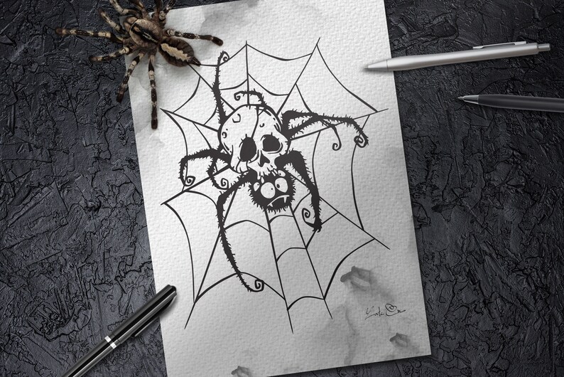 Spider SVG Creepy Spider Skull Goth Svg Halloween Party | Etsy