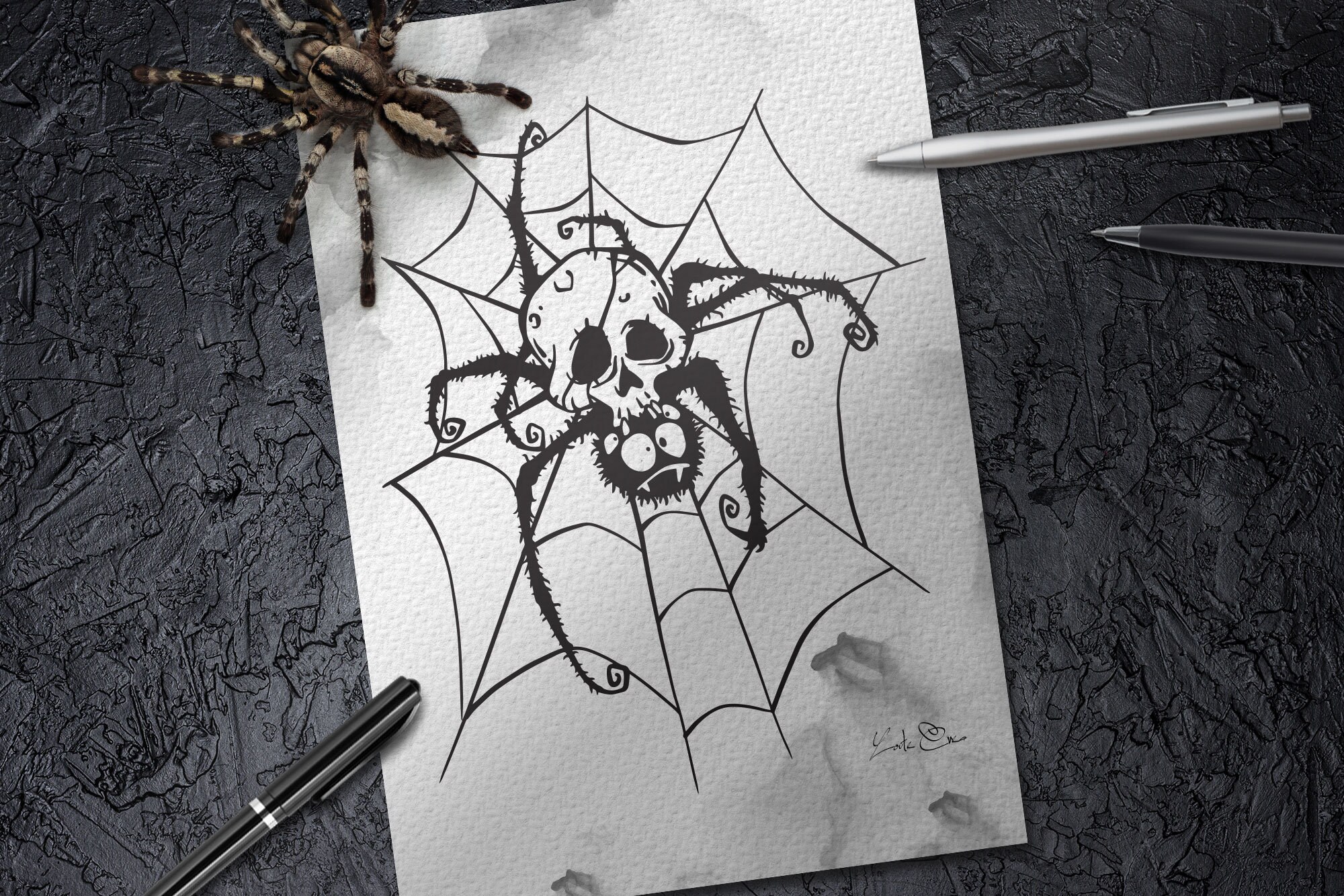 Spider SVG Creepy Spider Skull Goth Svg Halloween Party - Etsy