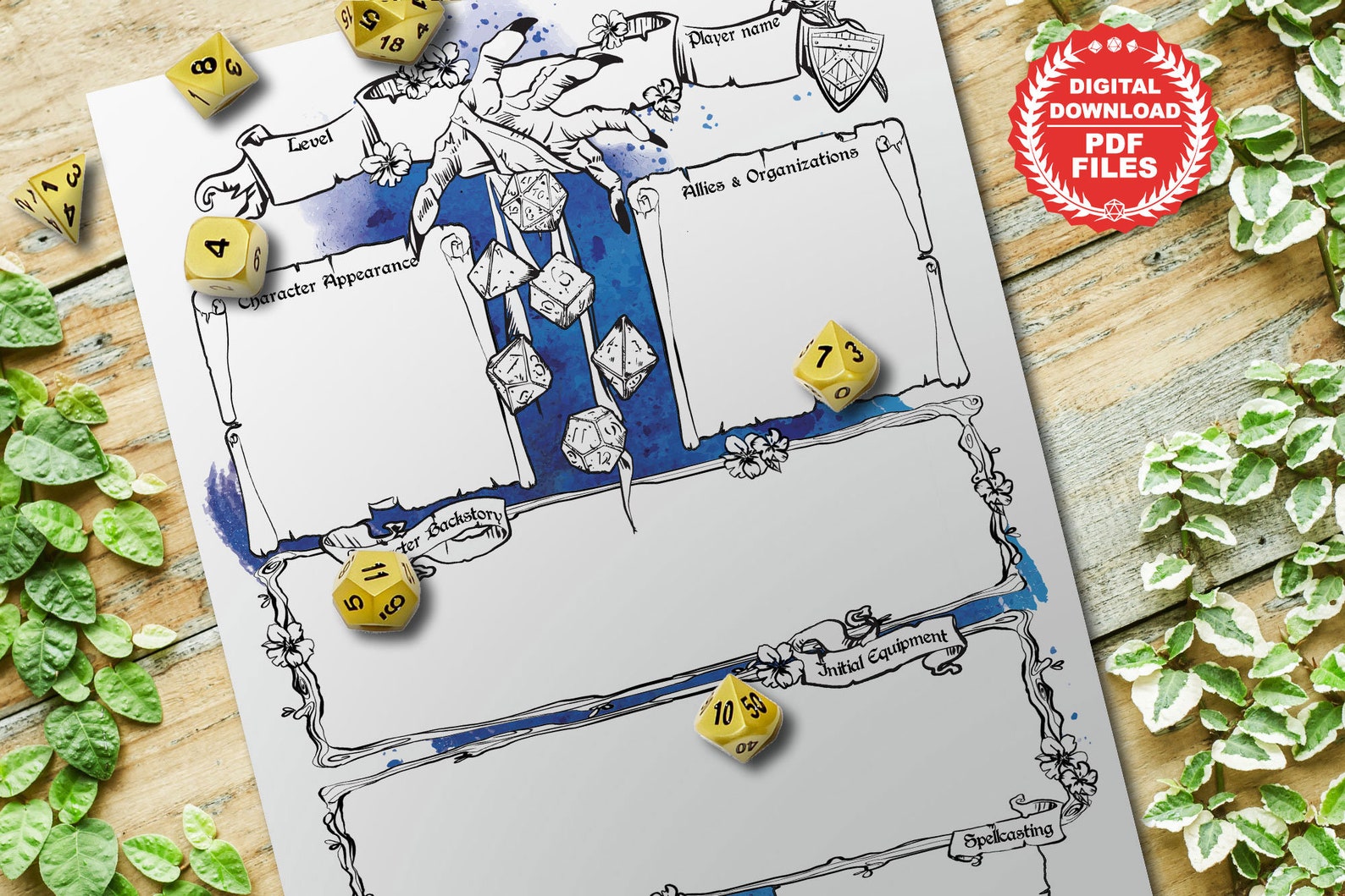 RPG Character Sheets D&D 5e D20 Printable Sheets Table Top - Etsy Canada