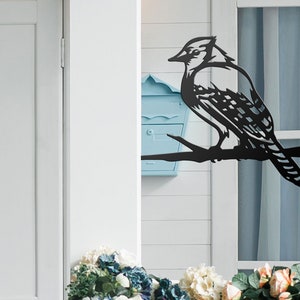 Blue Jay Tree Spike DXF and SVG, Bird on Branche Svg, Bird Yard Sign ...
