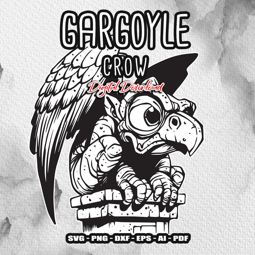 Gargoyle Crow SVG: Gothic Clipart, Mythical Creature (digital Files) - Etsy