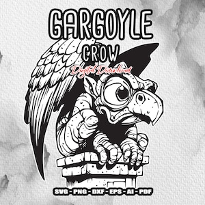 Gargoyle Crow SVG: Gothic Clipart, Mythical Creature (digital Files) - Etsy
