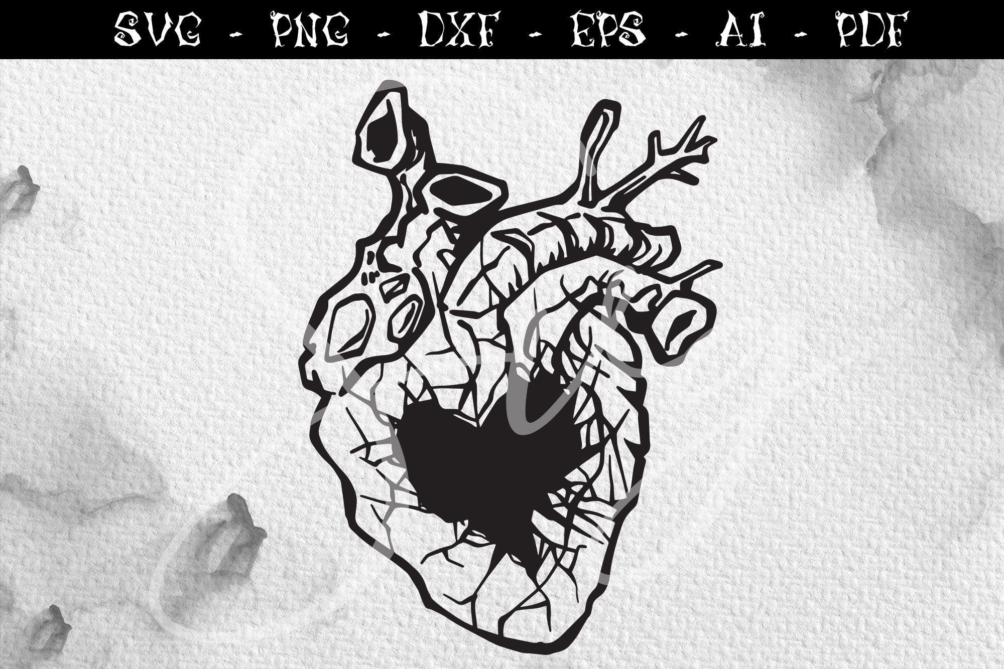 Broken Human Heart Sketch