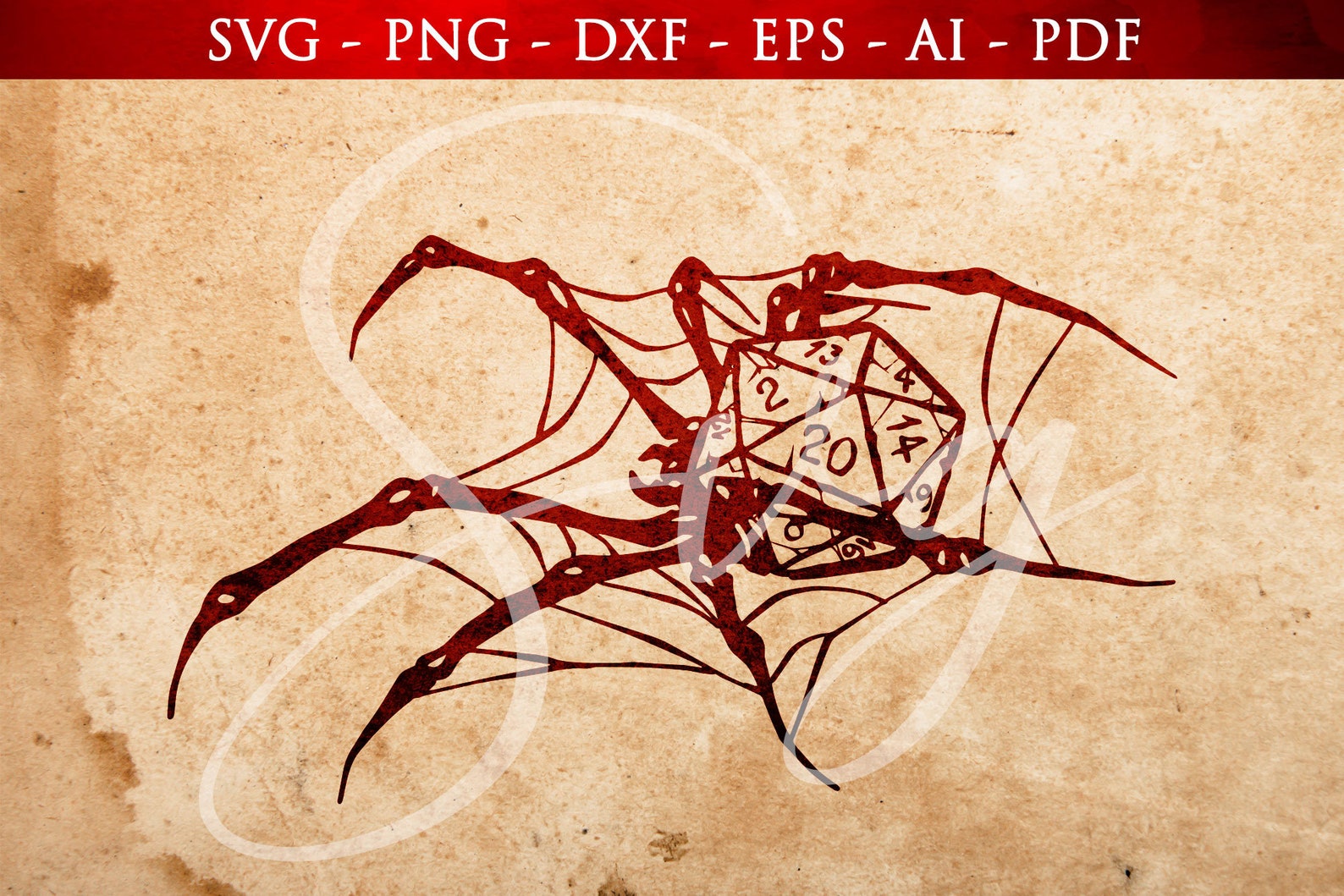 D20 Svg Spider Dice SVG Polyhedral Dice Svg Rpg Games Role - Etsy