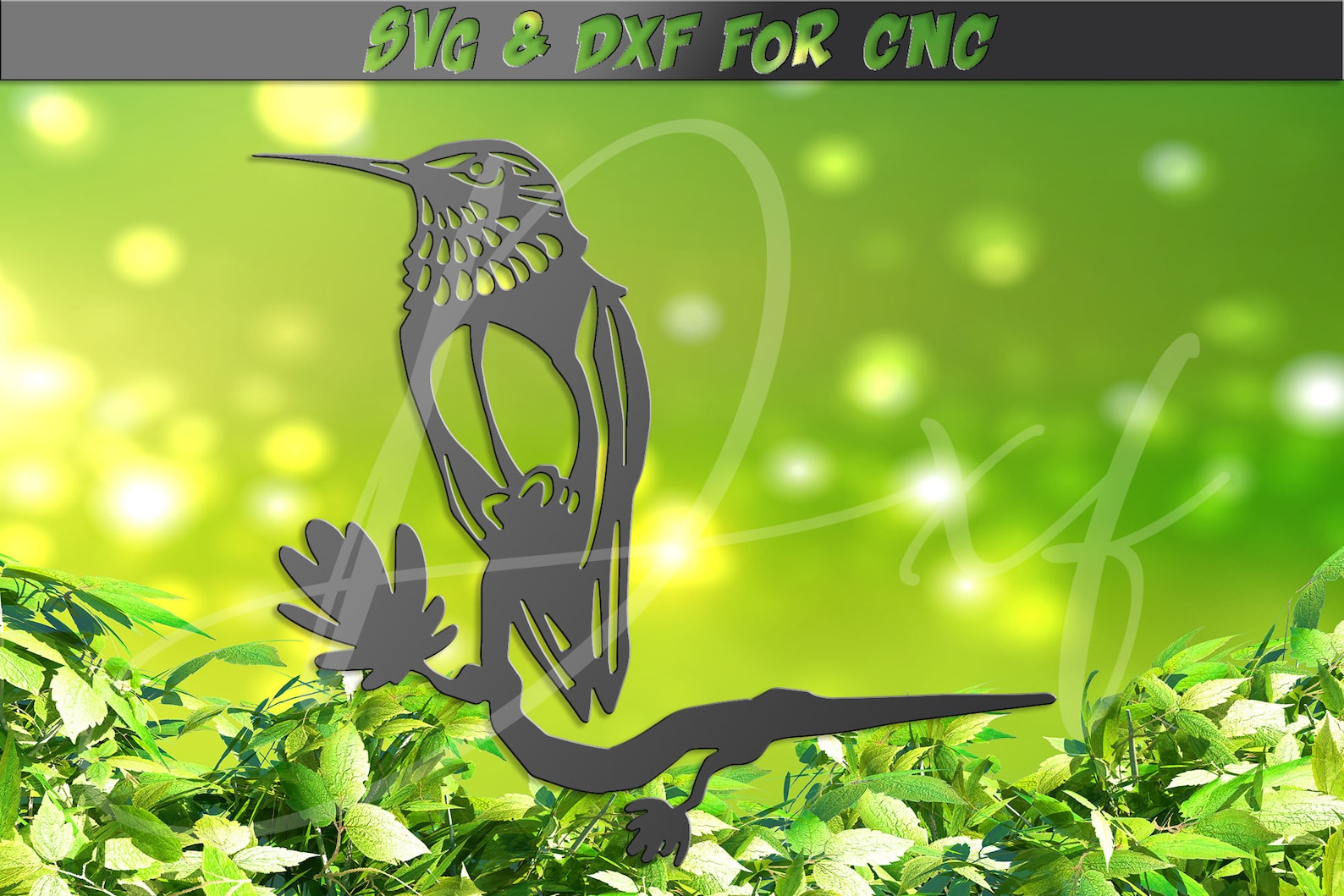 Colibri Tree Spike DXF and SVG Bird on Branche Svg Bird Yard - Etsy