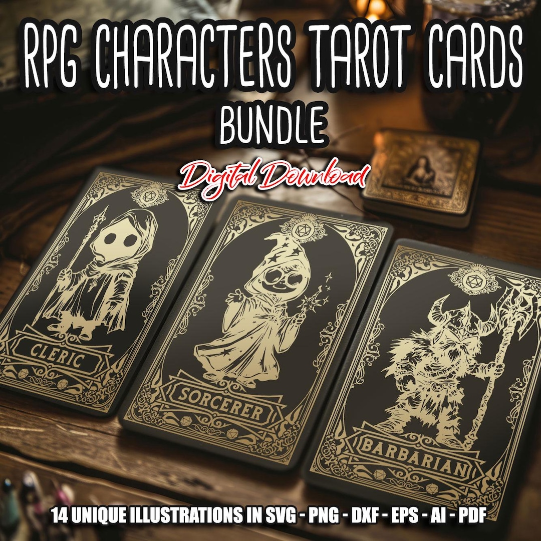 RPG Tarot Cards: Chibi Characters SVG Bundle (digital Download) - Etsy