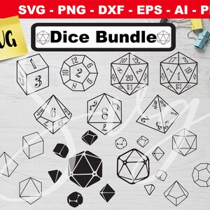 RPG Dice Bundle SVG, D20, Polyhedral Dice Clip Art, Rpg Games, Role ...