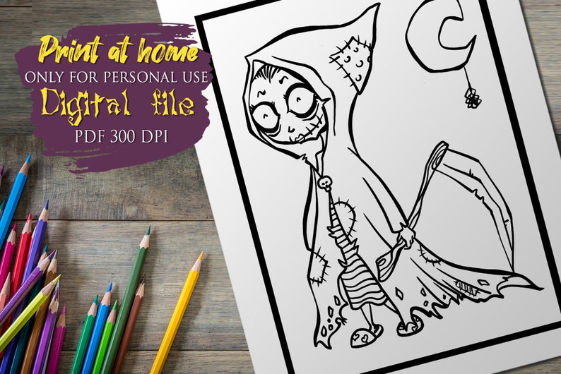 Creepy Girls Goth Coloring Book 25 Printable Coloring Pages - Etsy