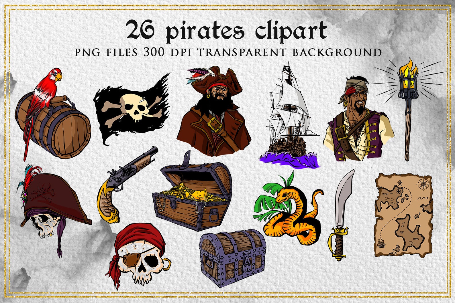 Creepy Pirates BUNDLE Pirates Clipart Pirate Ships Clipart | Etsy