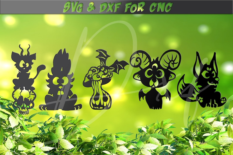 Fantastic Animals DXF Garden Stakes Svg 5 Signs DXF File for | Etsy