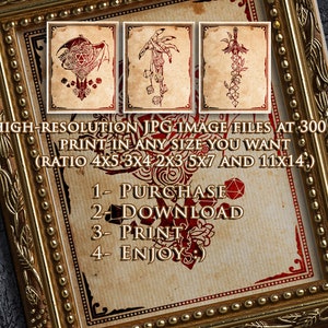 Set of 3 RPG Posters, Parchment Paper Gamer Art, Wall Art Print ...