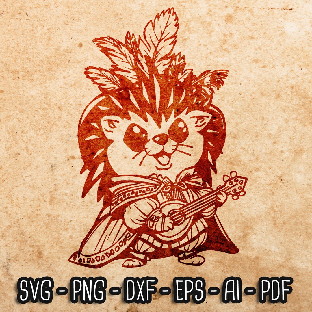 Hedgehog Bard SVG, Cute Hedgehog, TTRPG Svg, D20, Rpg Games, Pathfinder ...