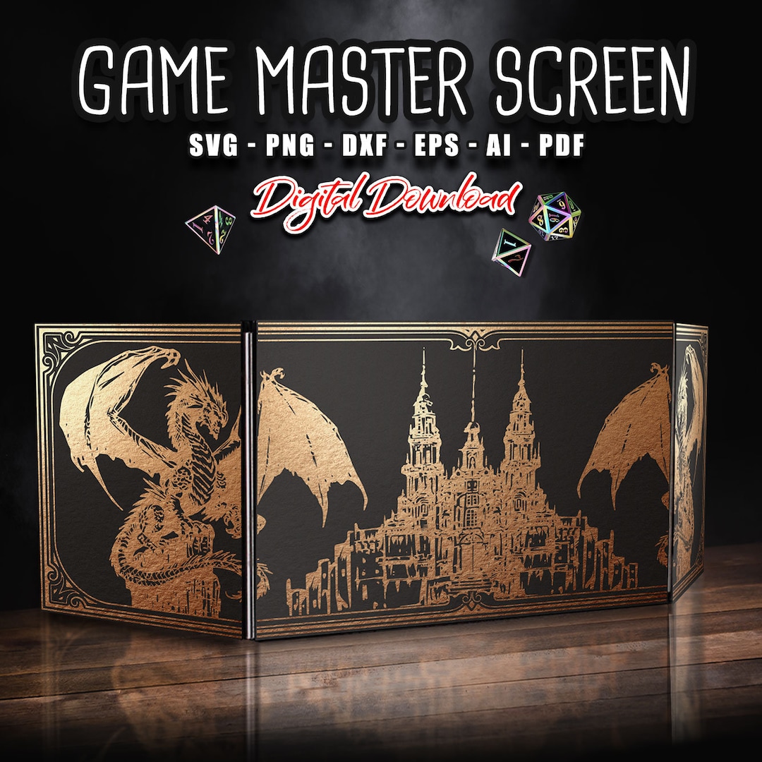 DM Screen SVG 3 Panels Dungeon Design, Table Top Gaming Screen Svg, Rpg ...