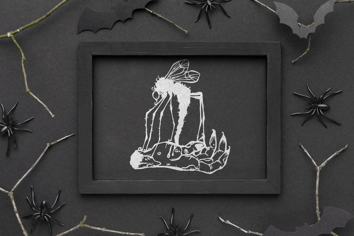 Mosquito SVG Creepy Mosquito on Dead Hand Goth Svg - Etsy