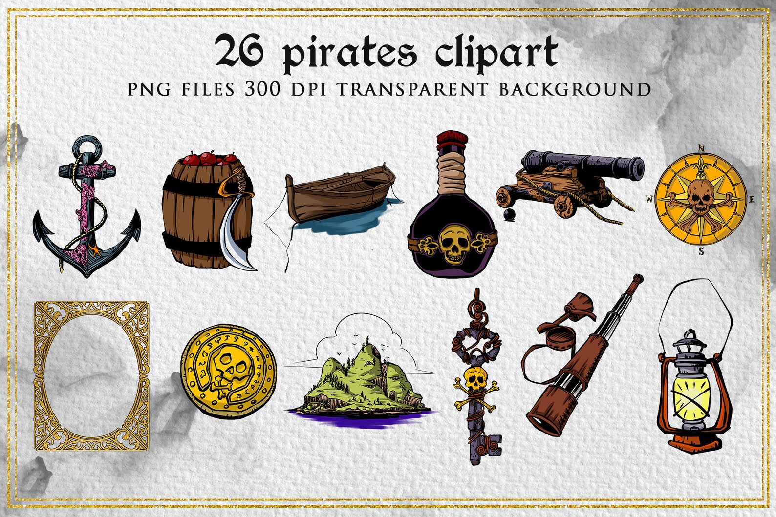 Creepy Pirates BUNDLE Pirates Clipart Pirate Ships Clipart | Etsy
